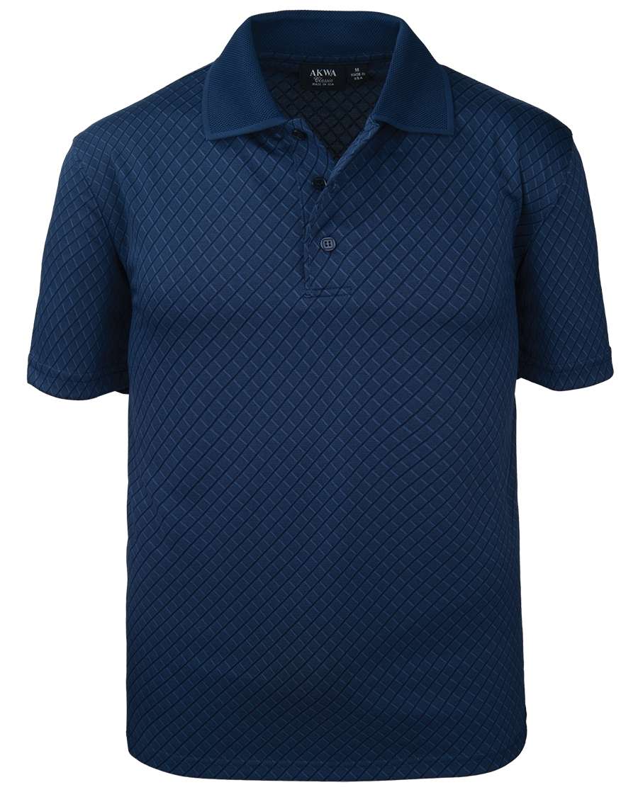 Made in USA Men's Polo Diamond Jacquard