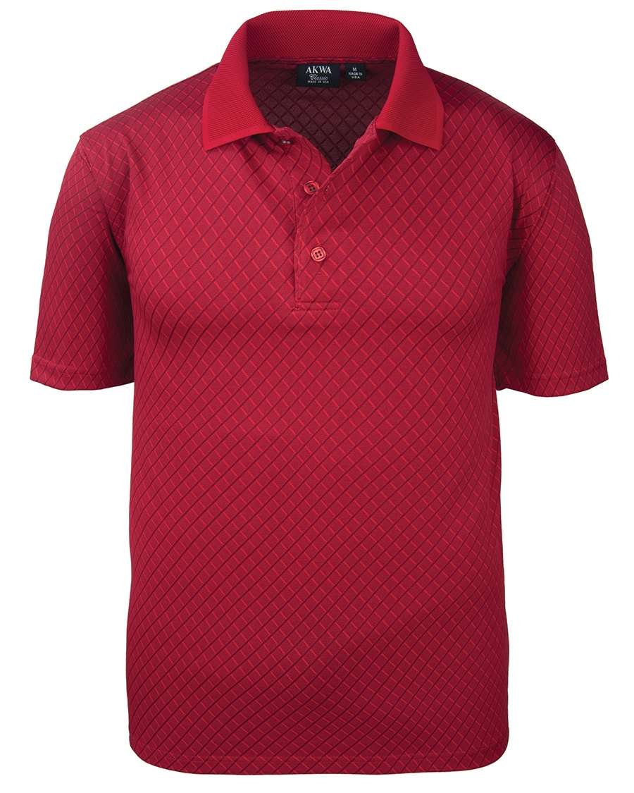 Made in USA Men's Polo Diamond Jacquard